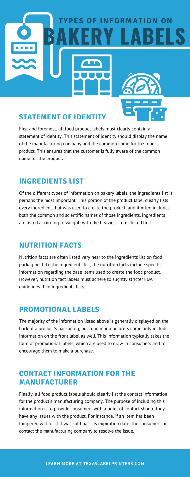 Types of Information on Bakery Labels